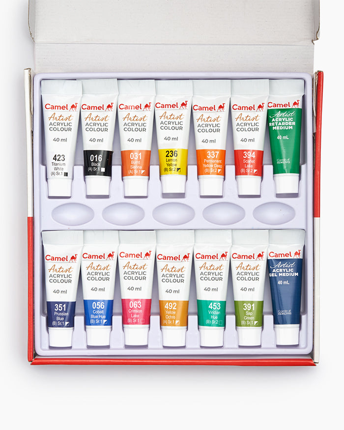 CAMEL, Acrylic Colours - ARTIST | Set of 12 | 40 ml. – OXFORD stationers