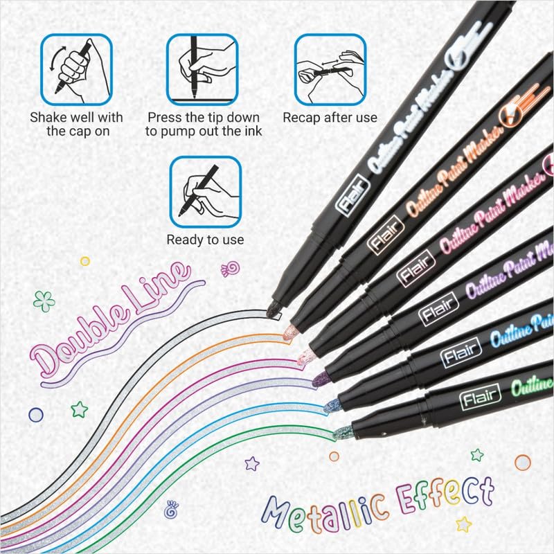 FLAIR, Paint Marker - CREATIVE | Outline | Set of 6. – OXFORD stationers