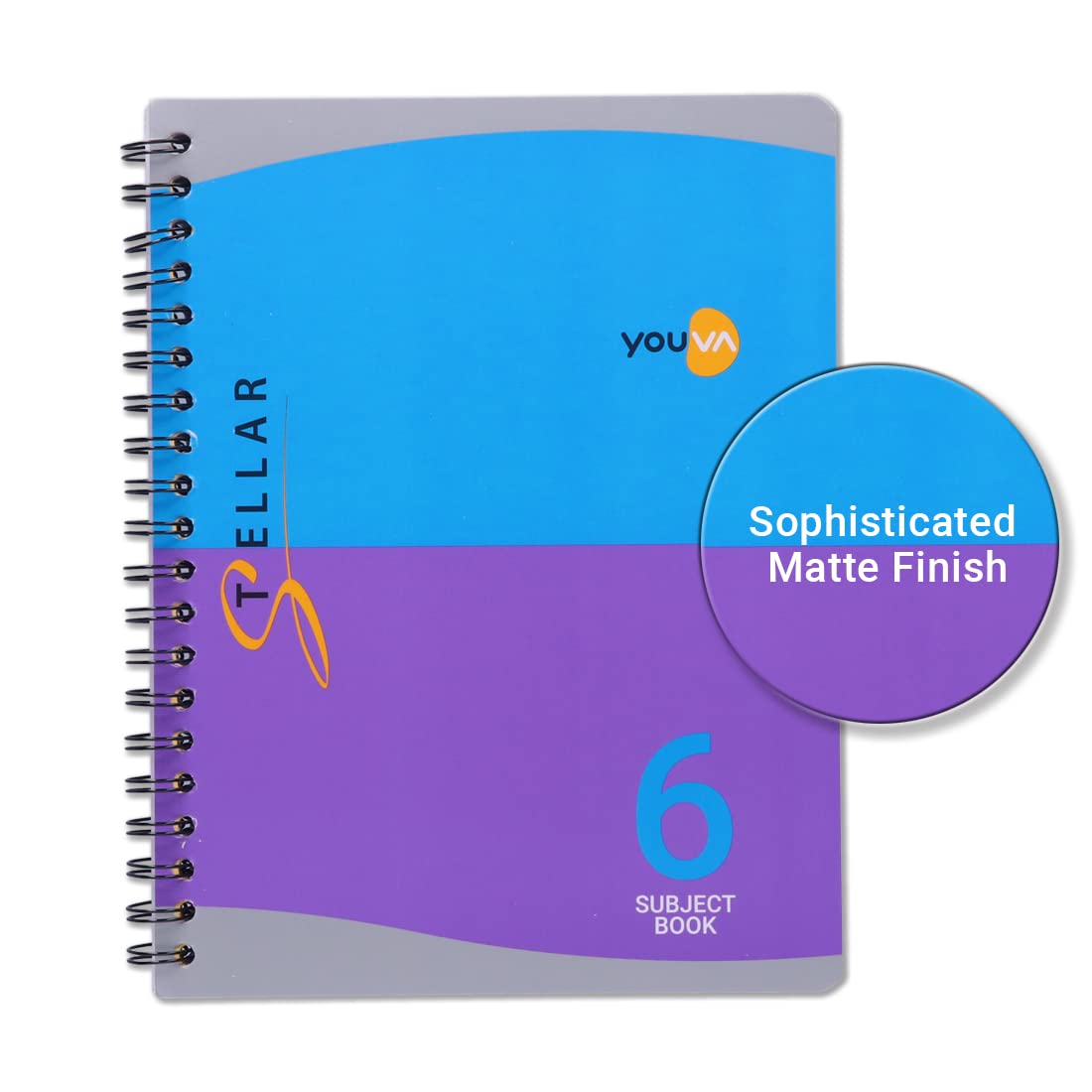 YOUVA, 6 Subject Book - Stellar | A4 | Spiral | Single Line | 300 Page ...