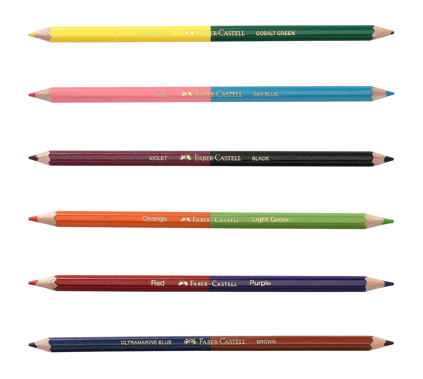 FABER CASTELL, Bi-Colour Pencil | 2 Colours in 1 | Set of 6. – OXFORD ...