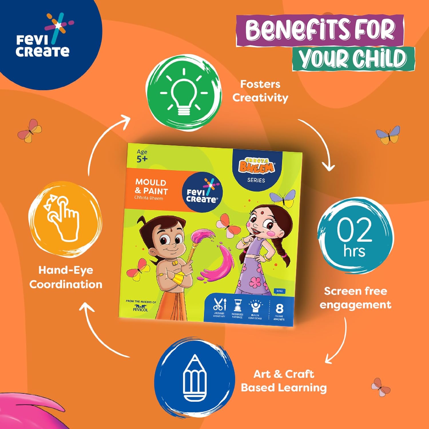 PIDILITE, Art Kit - FEVICREATE | Chhota Bheem Series | MOULD & PAINT ...