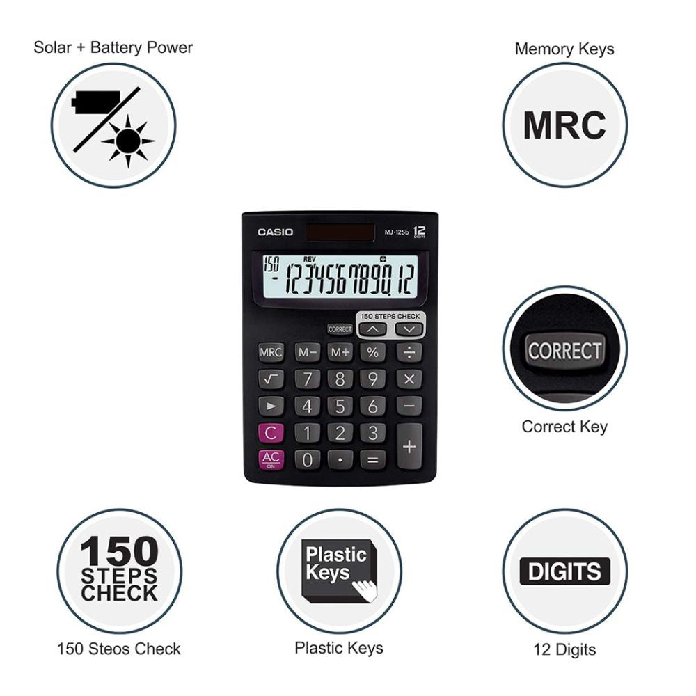 CASIO, Calculator - CHECK & CORRECT | 12 Digits | 150 Steps Check ...