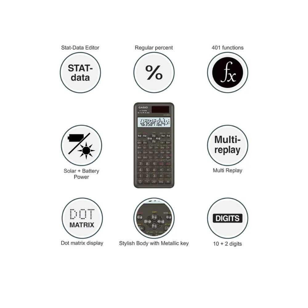 CASIO, Scientific Calculator - 2 LINE DISPLAY | 401 Functions. – OXFORD ...