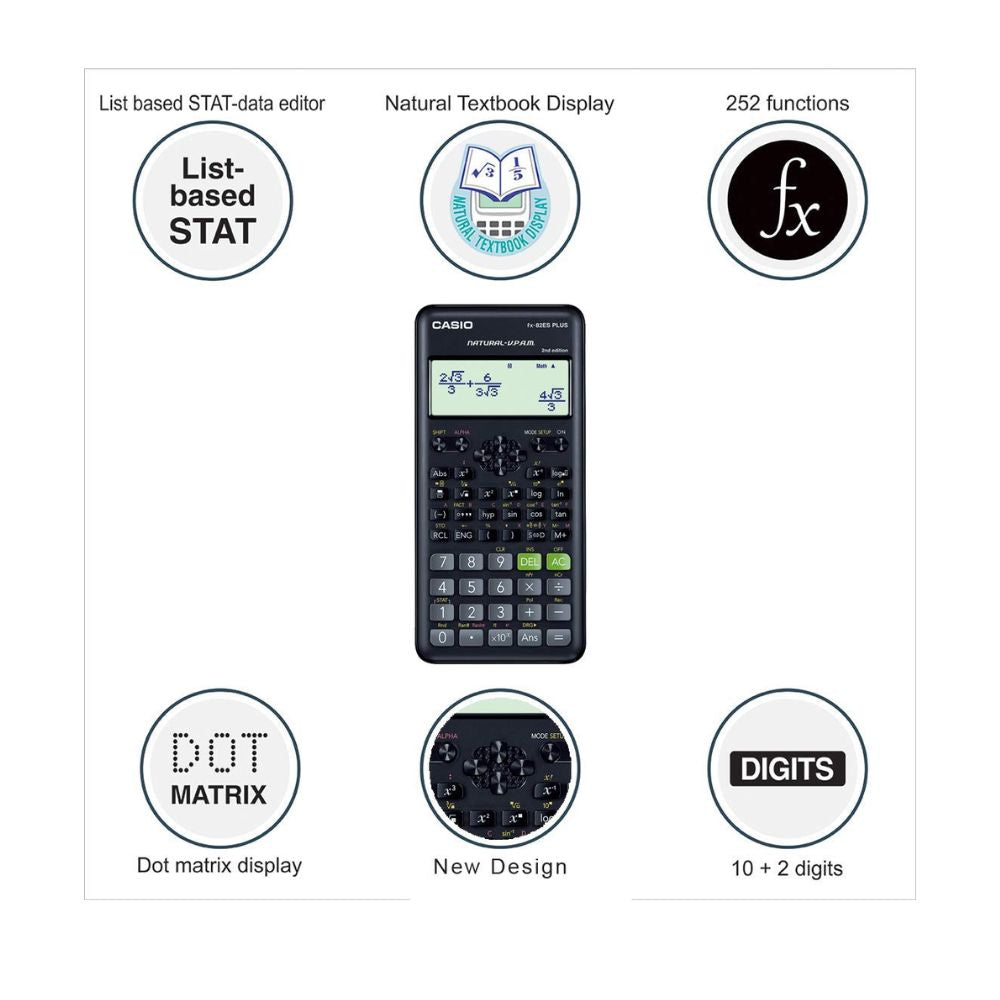 CASIO, Scientific Calculator - NATURAL TEXTBOOK DISPLAY | 252 Function ...