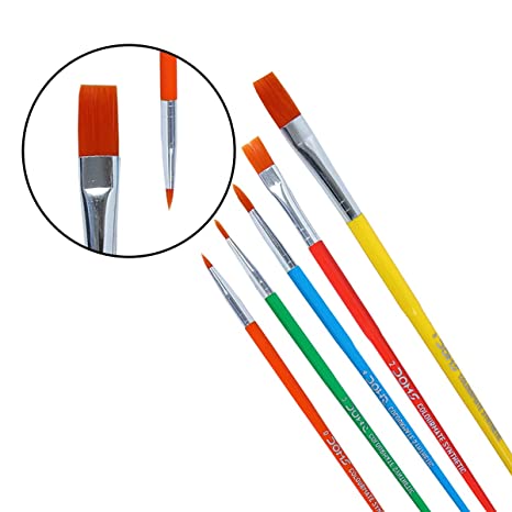 DOMS, Paint Brushes - COLOURMATE | Synthetic FLAT & ROUND | Set of 5 ...
