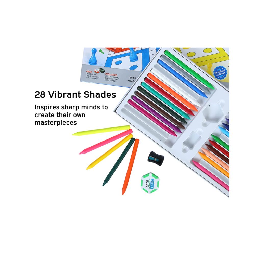 DOMS, Plastic Crayons | Set of 28. – OXFORD stationers