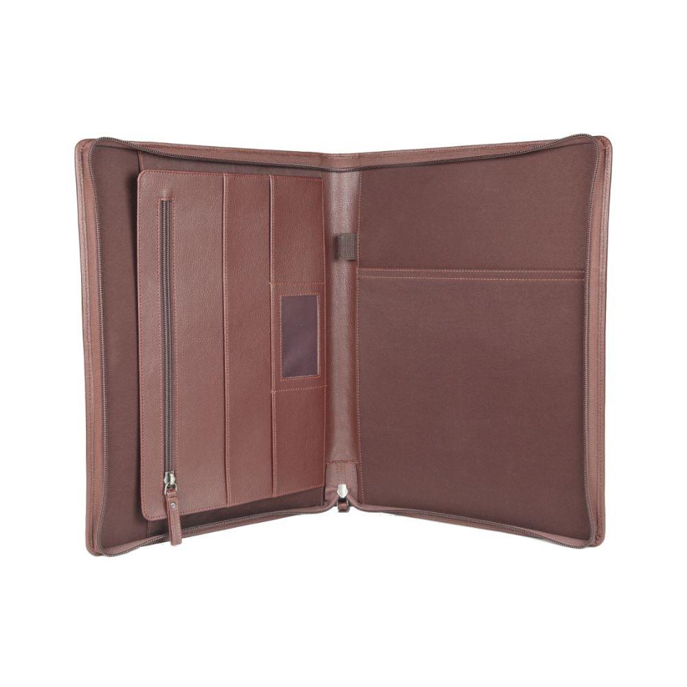 ELAN, Zip Around Folder With Handle | BROWN | A4. – OXFORD stationers