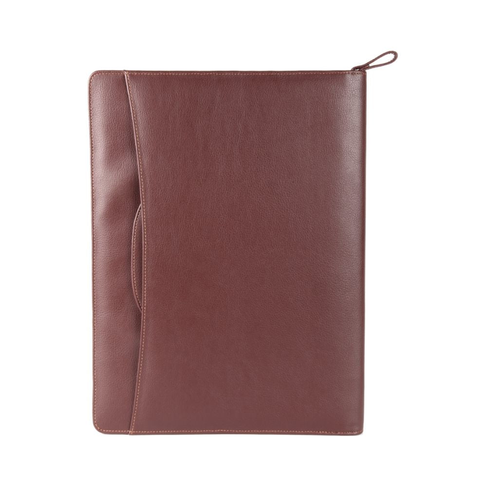 ELAN, Zip Around Folder With Handle | BROWN | A4. – OXFORD stationers