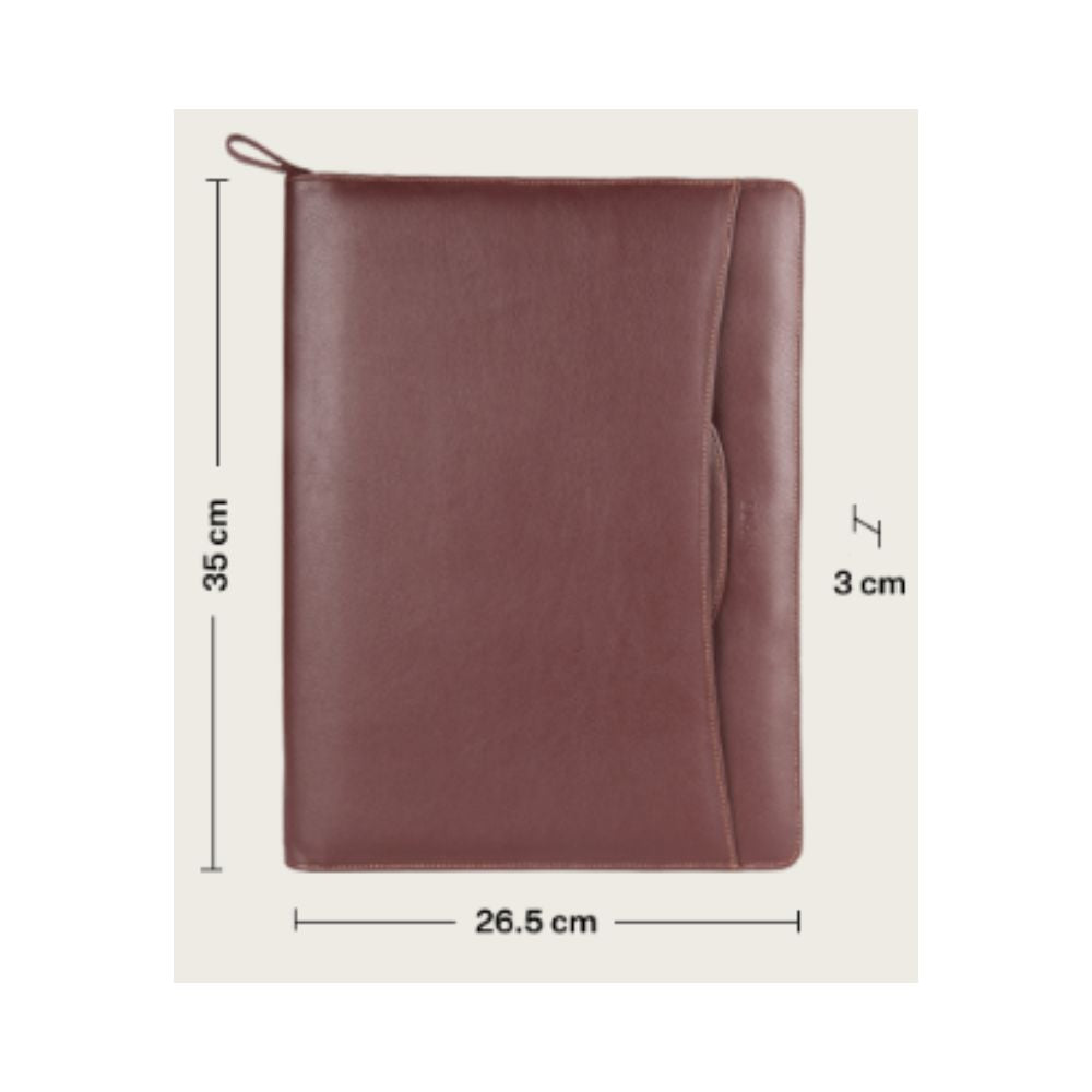 ELAN, Zip Around Folder With Handle | BROWN | A4. – OXFORD stationers