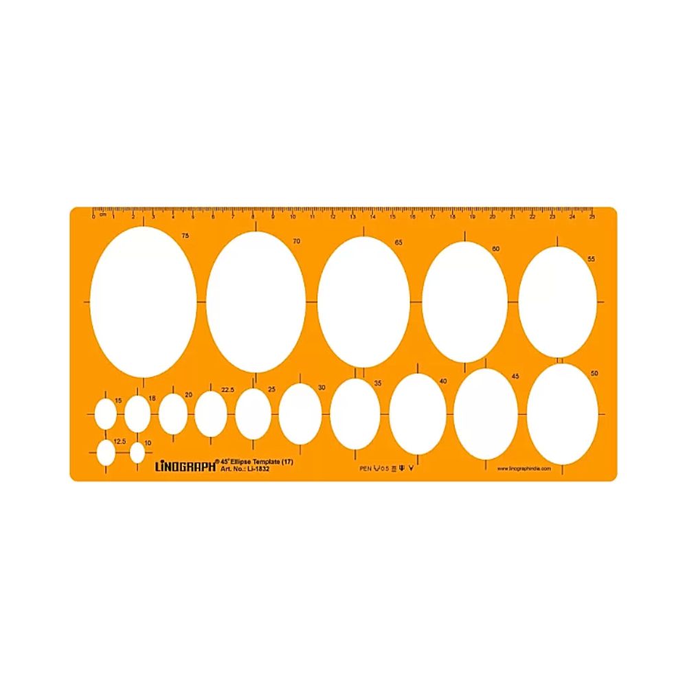 LINOGRAPH, Stencil - 45 DEGREE | Ellipse Template. – OXFORD stationers