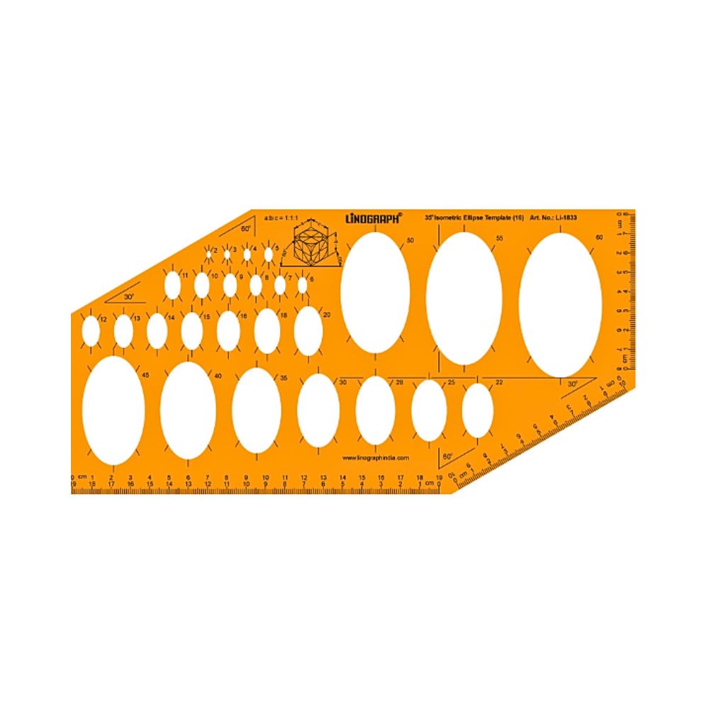 LINOGRAPH, Stencil - 45 DEGREE | Isometric Ellipse Template. – OXFORD ...