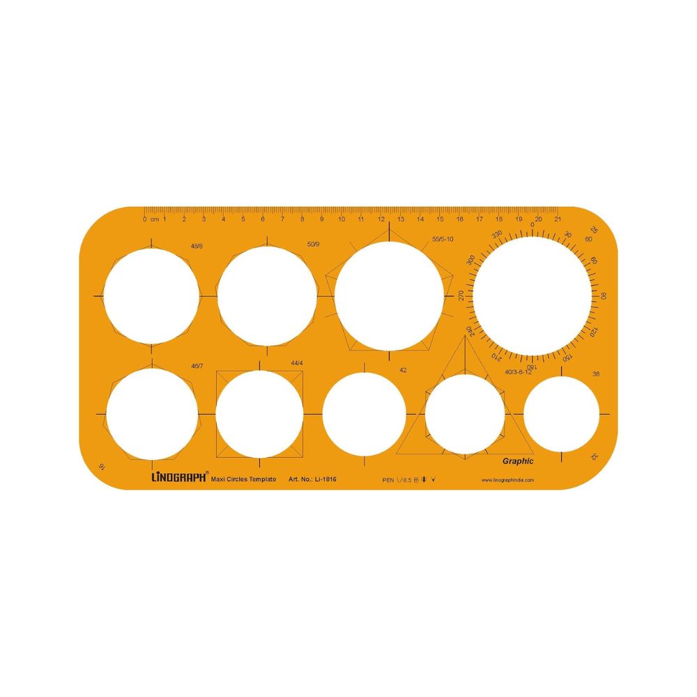 LINOGRAPH, Stencil - PROFESSIONAL MAXI CIRCLE TEMPLATES. – OXFORD ...