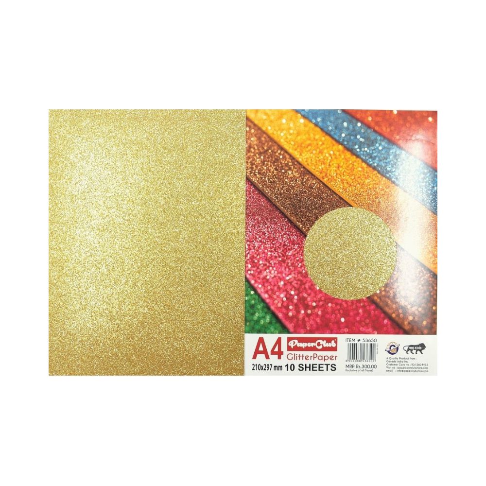 PAPERCLUB, Glitter Paper - GOLD | A4 | 10 Sheet. – OXFORD stationers