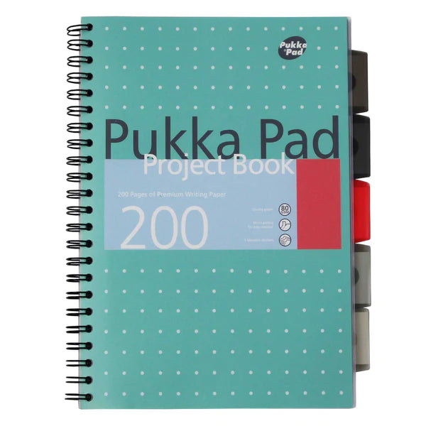 PUKKA PAD, Notebook - Project | Spiral | A4 | 200 Pages | 80 gsm ...