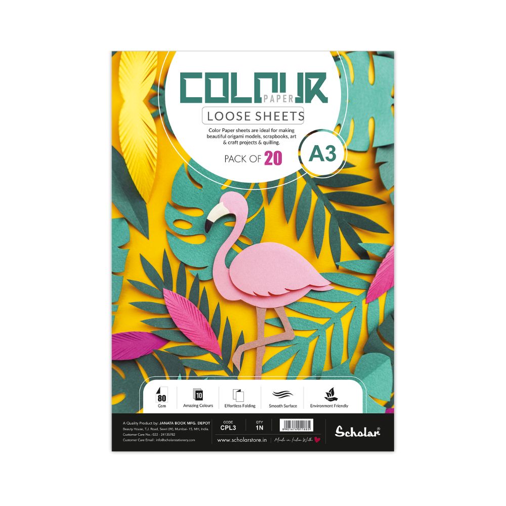 SCHOLAR, Colour paper | 20 Sheets | 80 gsm. – OXFORD stationers
