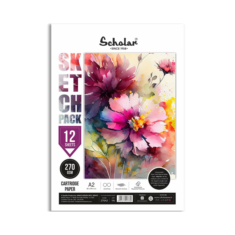 SCHOLAR, Drawing Sheet - Sketch Pack | 12 Sheets | 270 gsm. – OXFORD ...