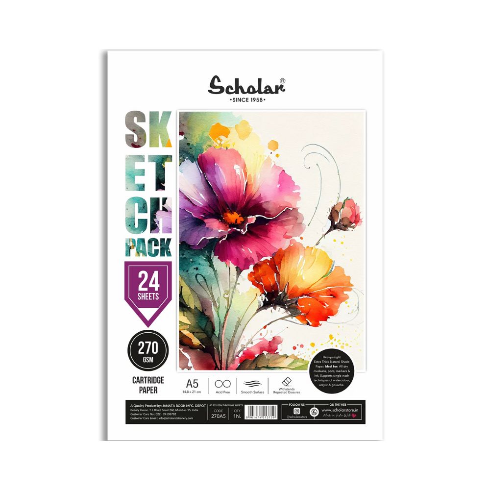 SCHOLAR, Drawing Sheets - Sketch Pack | 24 Sheets | 270 gsm. – OXFORD ...