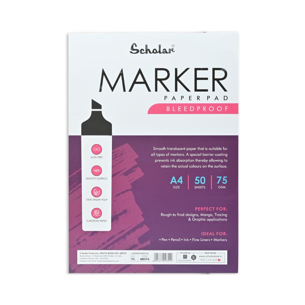 SCHOLAR, Marker Paper Pad | 50 Sheets | 75 gsm. – OXFORD stationers