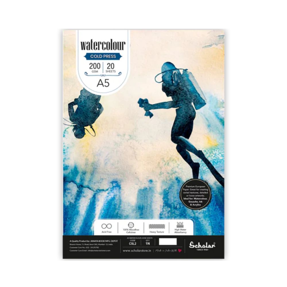 SCHOLAR, Watercolour Sheets | 20 Sheets | 200 gsm. – OXFORD stationers
