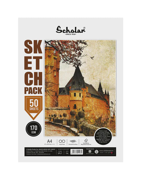 SCHOLAR, Drawing Sheets - Sketch Pack | 50 Sheets | 170 gsm. – OXFORD ...