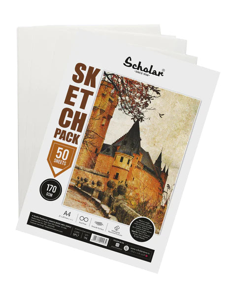 SCHOLAR, Drawing Sheets - Sketch Pack | 50 Sheets | 170 gsm. – OXFORD ...