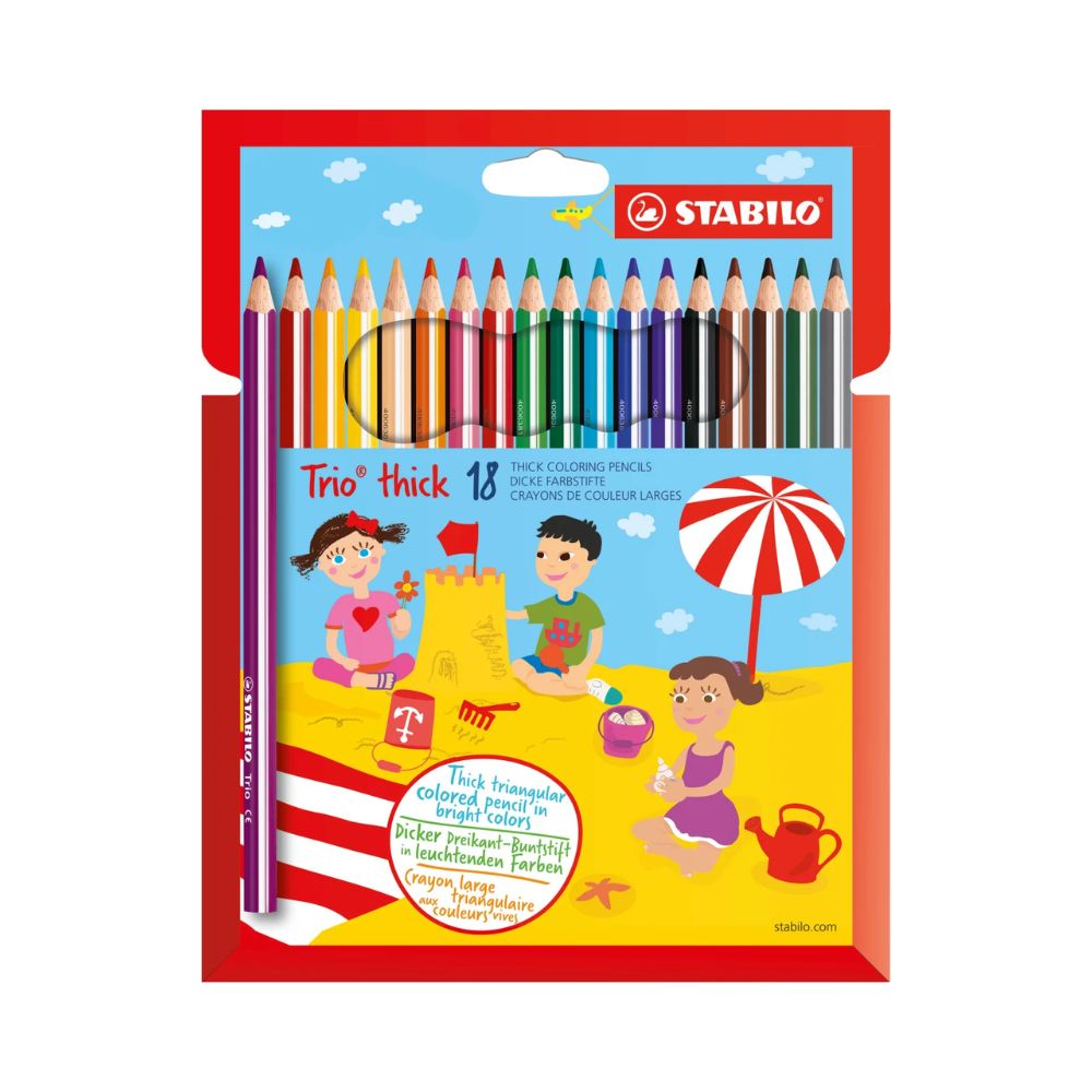 STABILO, Colored Pencil Set - Trio Thick | Triangular | Set of 18 ...