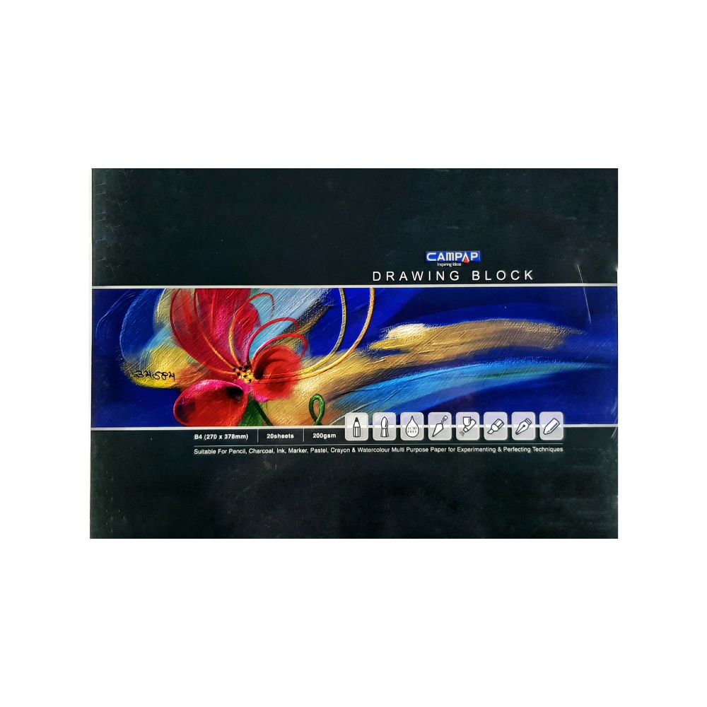 CAMPAP, Drawing Block - B4 | 20 Sheet | 200 gsm. – OXFORD stationers