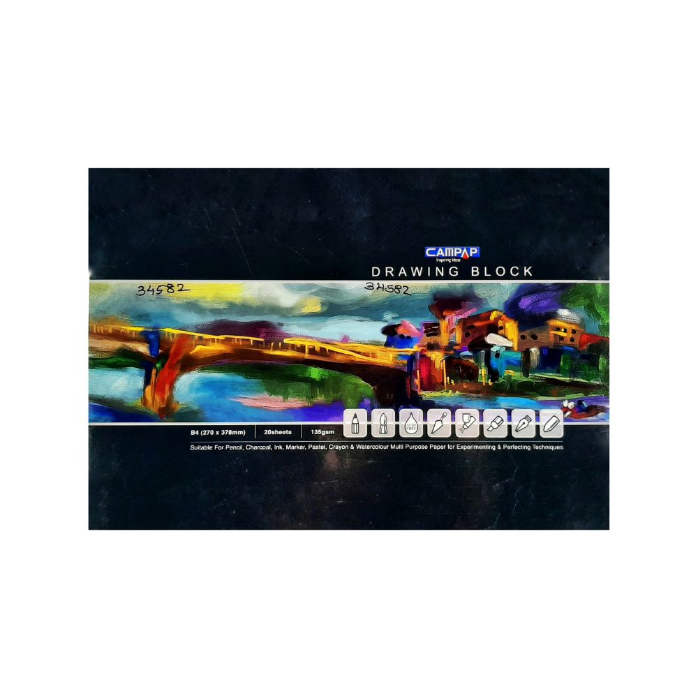 CAMPAP, Drawing Block - B4 | 20 Sheet | 135 gsm. – OXFORD stationers