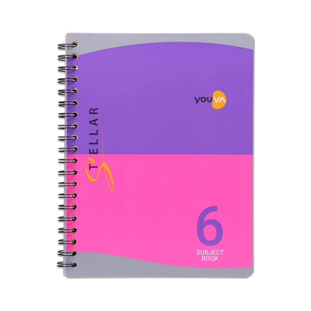 YOUVA, 6 Subject Book - Stellar | A4 | Spiral | Single Line | 300 Page ...