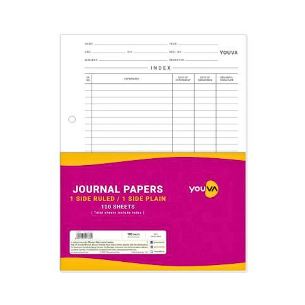 YOUVA, Journal Papers - One Side Ruled | 100 Sheets. – OXFORD stationers