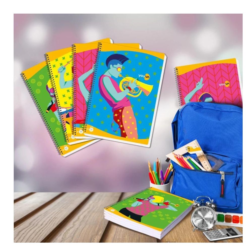 YOUVA, Notebook - Trendy | A4 | Spiral | Single Line | 172 Pages ...