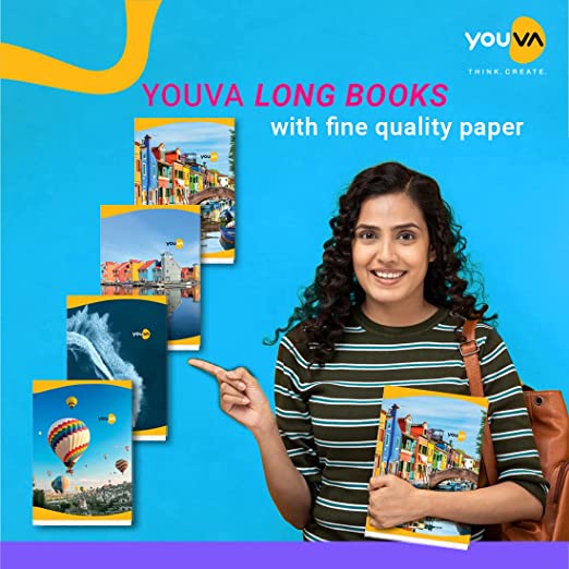YOUVA, Long Book - Single Line | A4 | 388 Pages. – OXFORD stationers